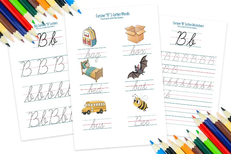 Free Worksheets b in cursive – Download & Print Instantly (PDF)