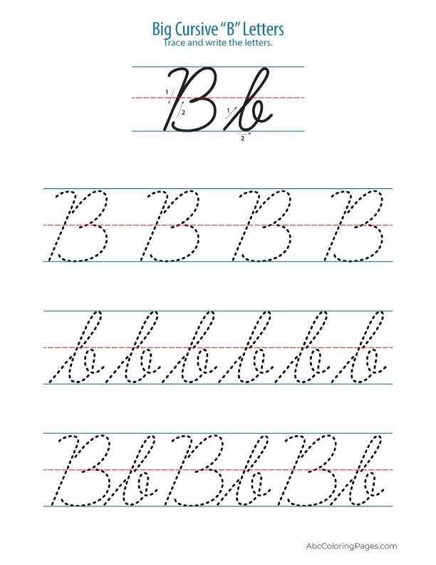 Free Worksheets b in cursive – Download & Print Instantly (PDF)
