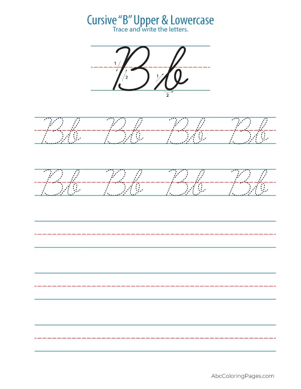 Free Worksheets b in cursive – Download & Print Instantly (PDF)