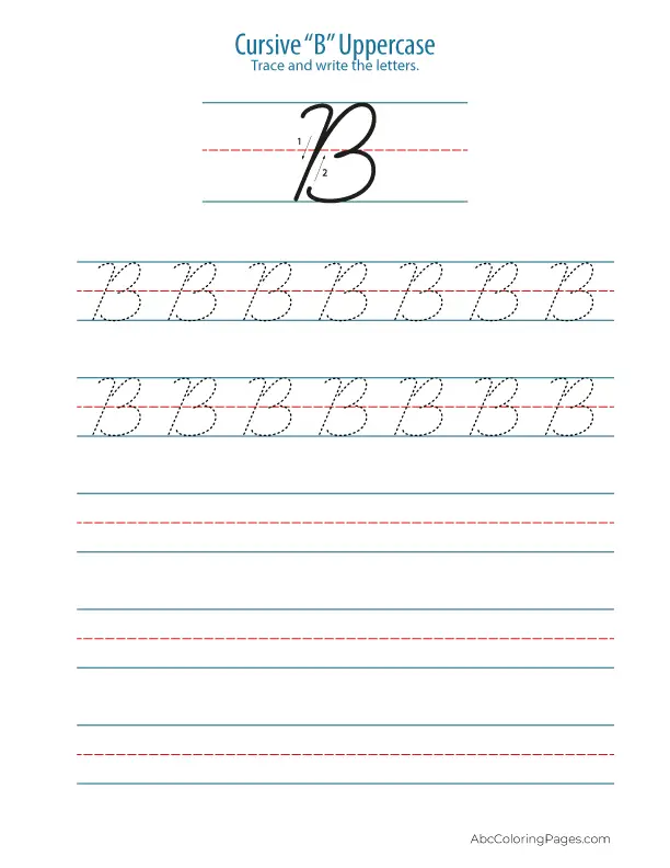 Free Worksheets b in cursive – Download & Print Instantly (PDF)