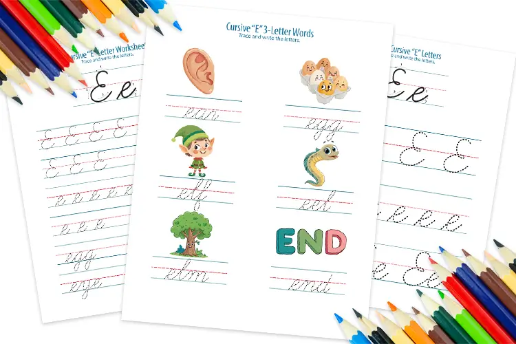Free Printable E in Cursive – Download & Print Instantly (PDF)