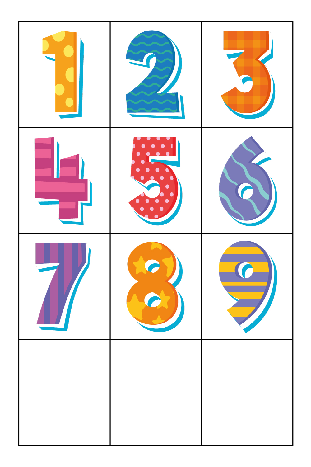 Free Printable Numbers PDF (0–9) – Download & Print Now