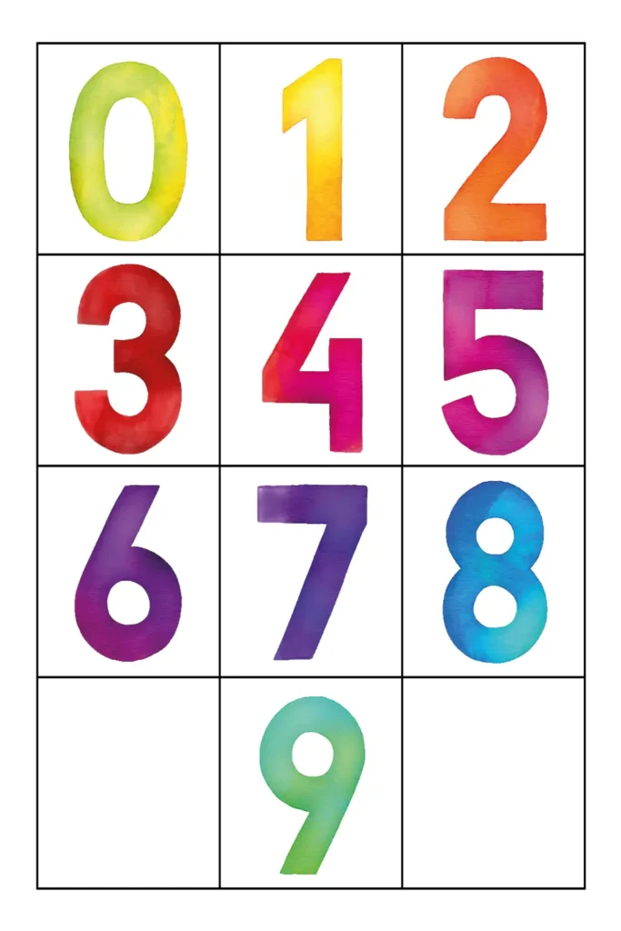 Free Printable Numbers PDF (0–9) – Download & Print Now